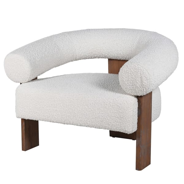 Cream Boucle Curve Chair - Interior Thirteen